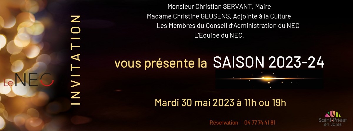 Lancement saison culturelle 2023-2024 du NEC | Mairie de Saint-Priest ...